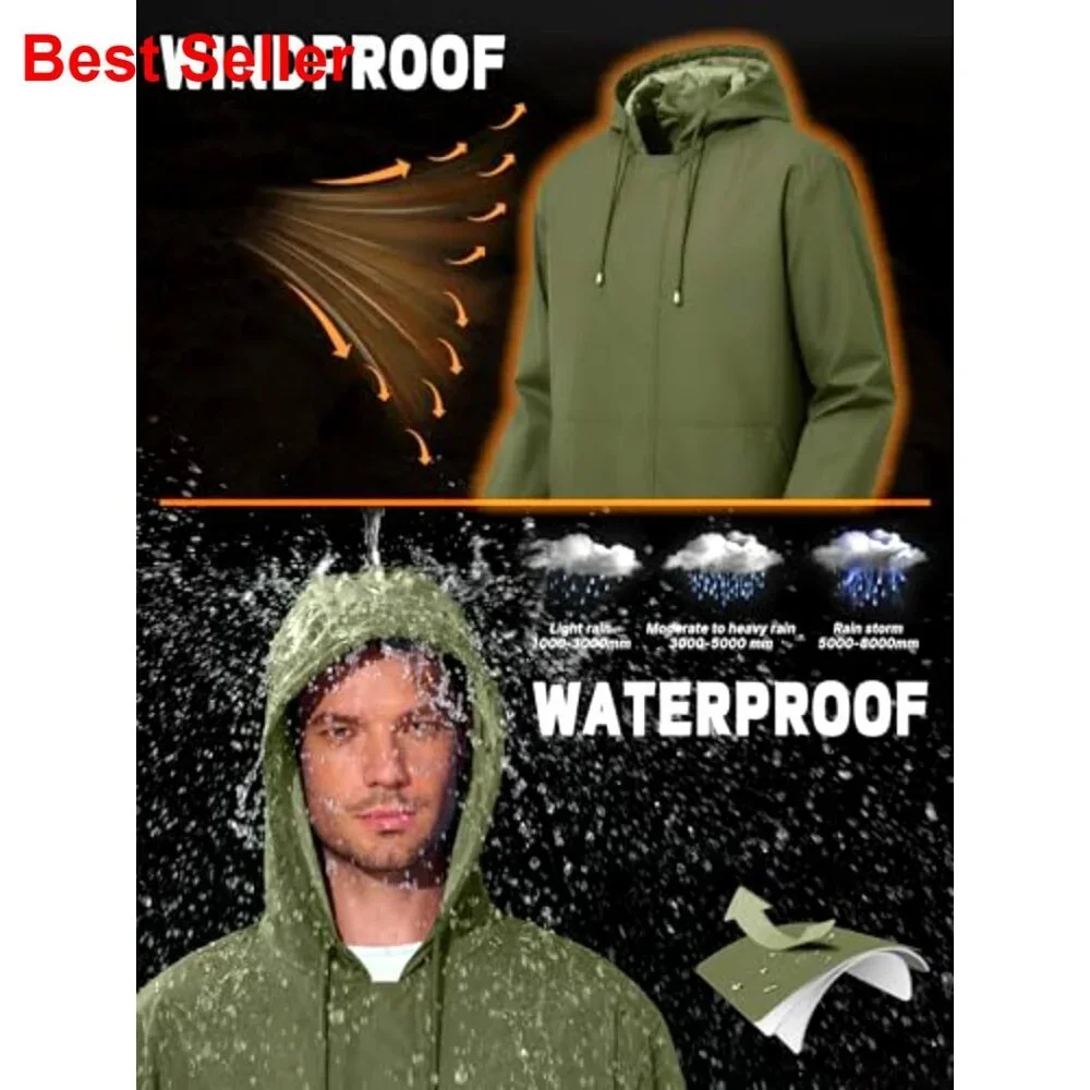 Jackets & Coats | Mens Waterproof Windbreaker Rain Jacket Lightweight ...